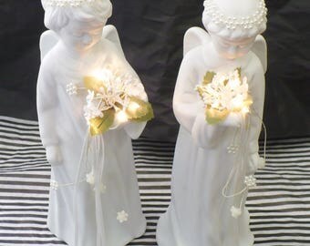 White ceramic angels | Etsy