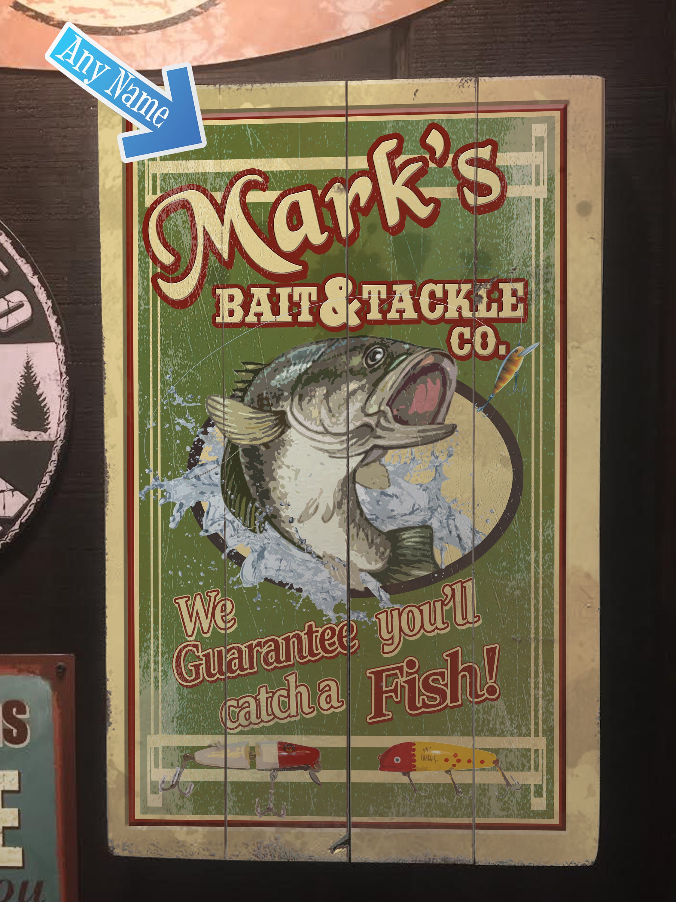 Custom Fishing Sign Bait & Tackle Co.