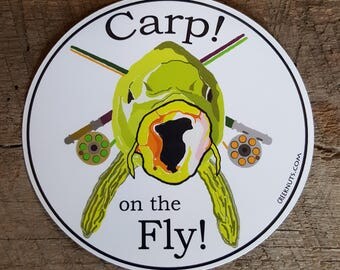 Fly fishing sticker | Etsy