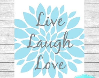 Live Laugh Love Digital PRINTABLE Files Instant Download Brown