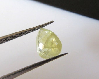 0.30CTW Yellow Rose Cut Diamond Loose 925 Silver Bezel Set