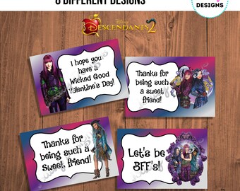 Disney Descendants Valentine Valentine's Day Valentines