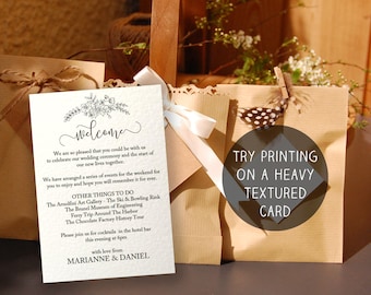 Wedding welcome card | Etsy
