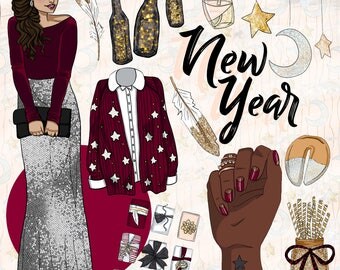 New year clip art | Etsy