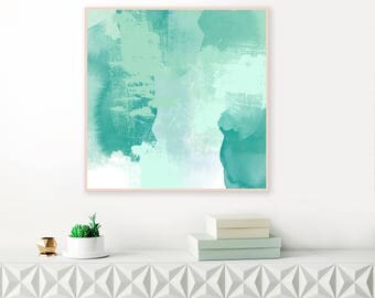 Green abstract art | Etsy