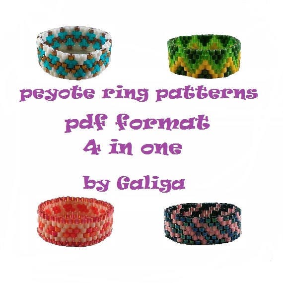 Ring pattern Pdf pattern Peyote ring tutorial Beading