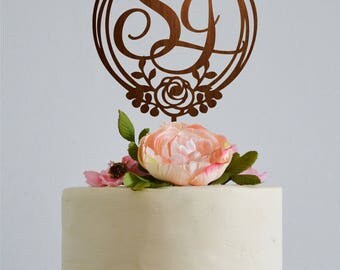 Monogram cake topper | Etsy