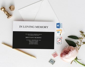 Funeral invitation | Etsy