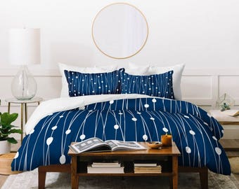 Navy white bedding | Etsy