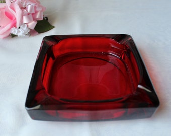 Heavy glass ashtray | Etsy