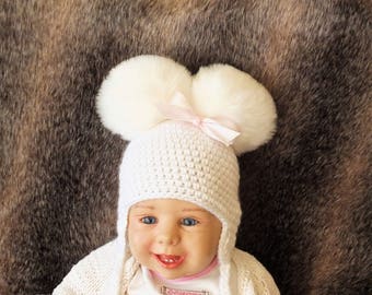 Baby pom pom hat | Etsy