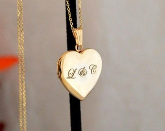 Gold heart locket | Etsy