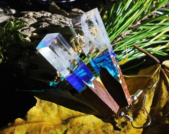 Epoxy resin earrings | Etsy
