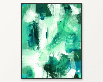 Set van 4 groene bladeren botanische print afdrukbare