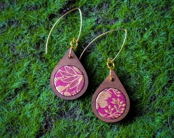 Sari silk earrings | Etsy