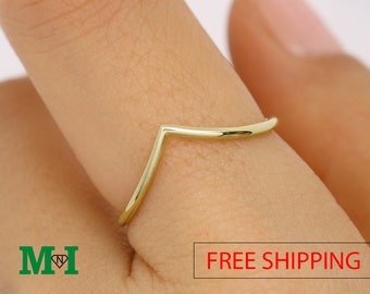 V shaped ring | Etsy