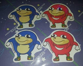 Ugandan Knuckles Keychain holographic SEGAMew Uganda Sonic