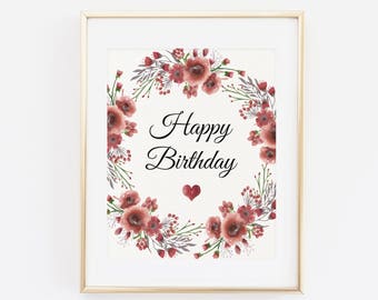 Happy birthday sign | Etsy