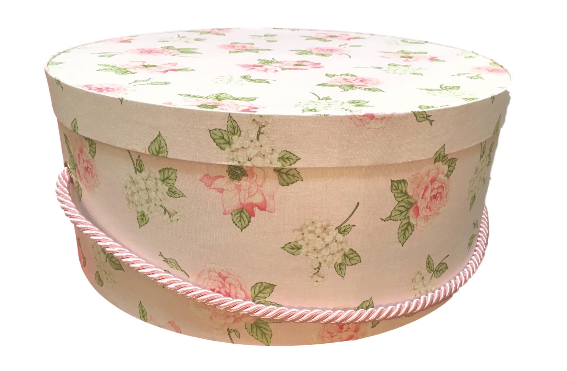 Large Hat Box In Light Pink Floral Ready To Ship Round Box Large Hat Box In Light Pink Floral Ready To Ship Round Box