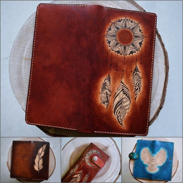 Leather handmade items with personalization. by Unik4art on Etsy