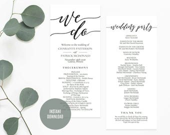 Diy wedding program | Etsy