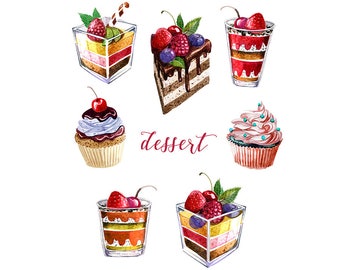 Desserts Clipart Sweet Shoppe Clip art hand drawn clip art