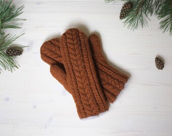 Double knit mittens | Etsy