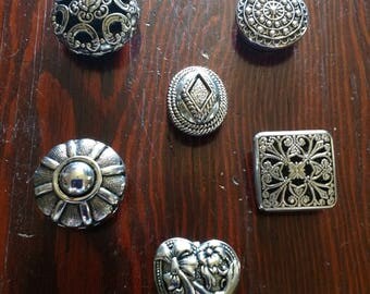 Silver button covers | Etsy
