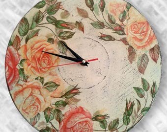 Decoupage clock | Etsy