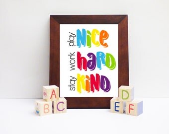 Work hard be kind | Etsy