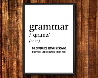Grammar poster | Etsy