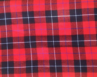 Red check fabric | Etsy