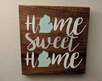 Michigan home sign | Etsy
