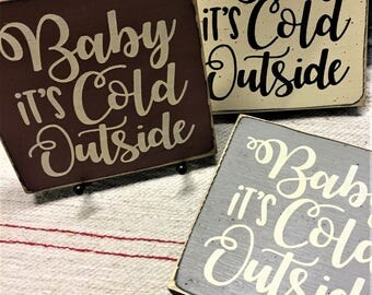 Winter wood sign | Etsy