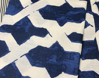 Printed linen fabric | Etsy