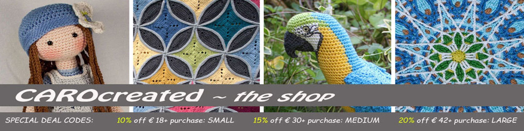 creative original and colorful crochet patterns by CAROcreated