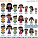 BACK TO SCHOOL Sale African American Stick Figure Clipart Clip