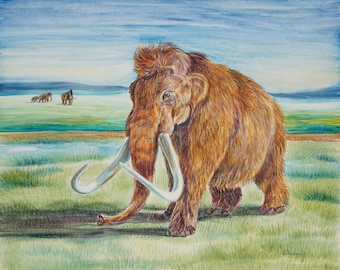 Woolly mammoth art | Etsy