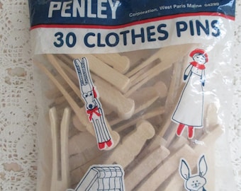 Vintage clothes pins | Etsy