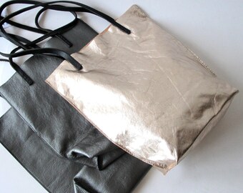 Metallic leather bag | Etsy