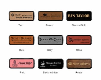 Leather name tag | Etsy