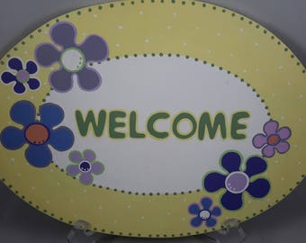 Yellow welcome sign | Etsy