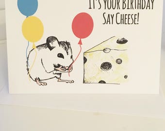 Cheese birthday card | Etsy