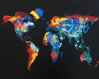 Abstract world map | Etsy