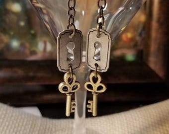 Sweetheart Lock and Key Steampunk Ring in Brass EXCLUSIVE