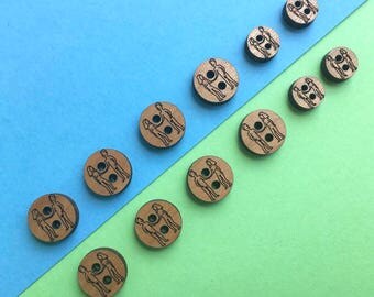 Laser cut button | Etsy