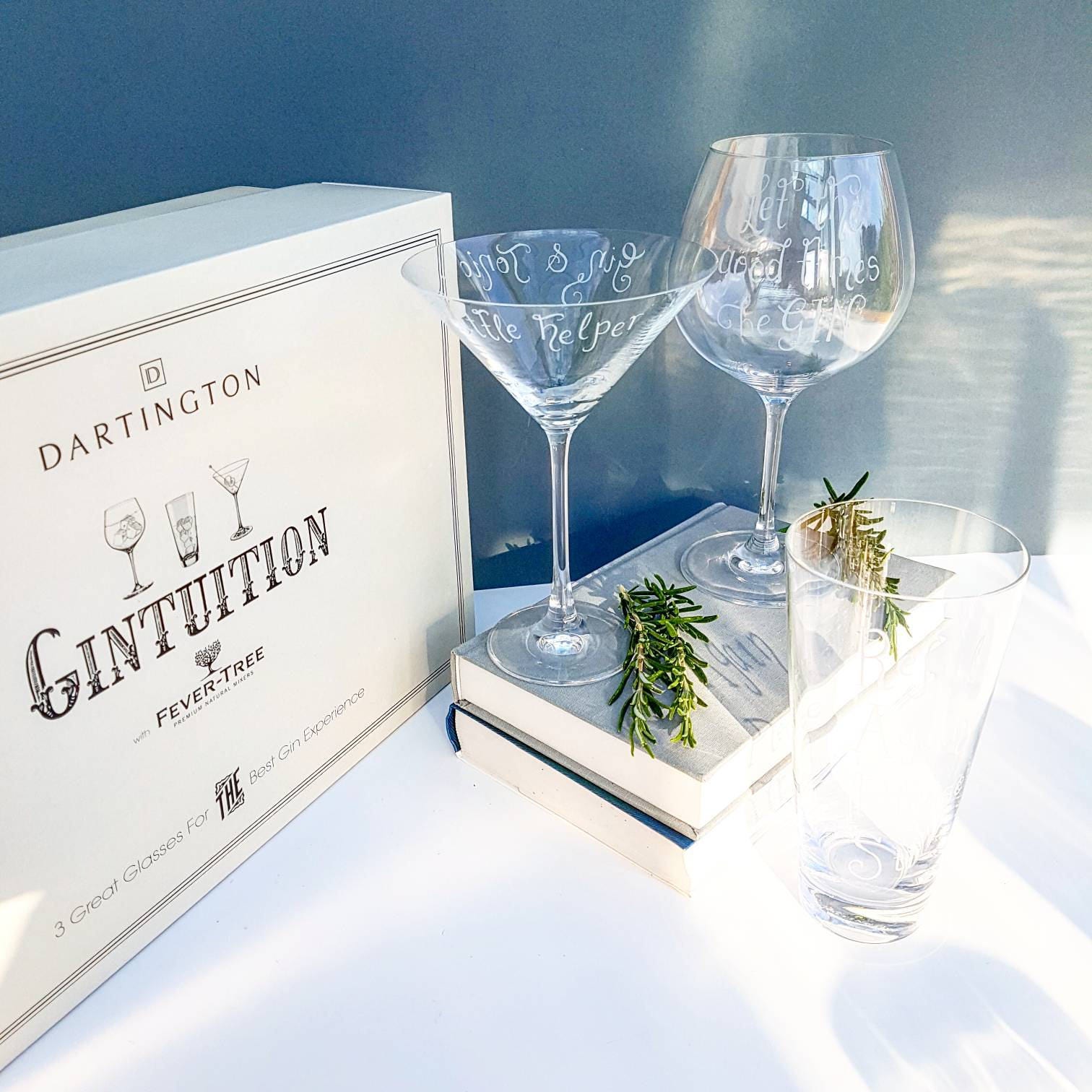Personalised Gin Glasses Hand Engraved Dartington Glass