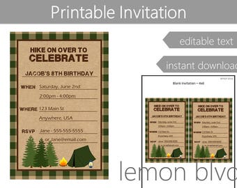Camping invitations | Etsy