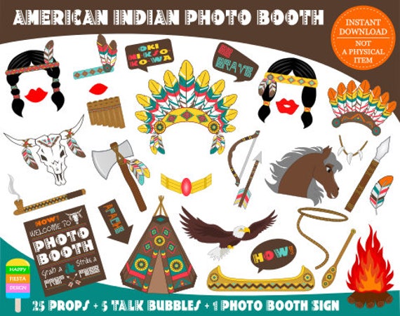 PRINTABLE American Indian Photo Booth Props-Native American