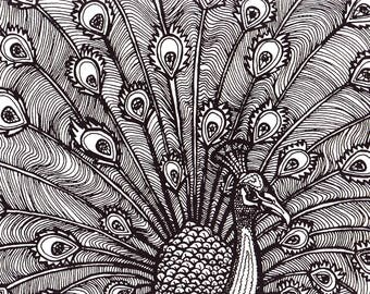 Peacock print | Etsy
